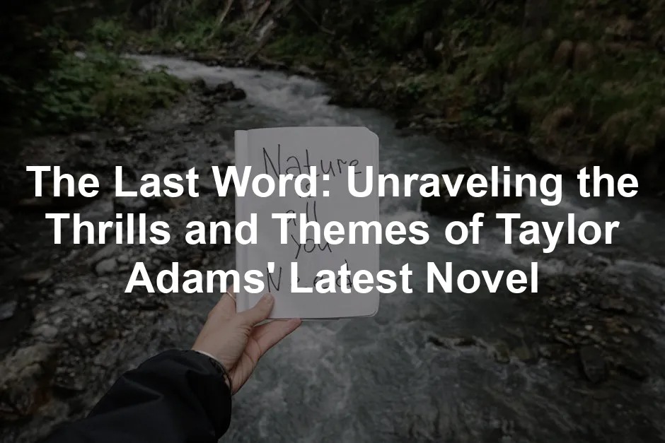 The Last Word: Unraveling the Thrills and Themes of Taylor Adams ...