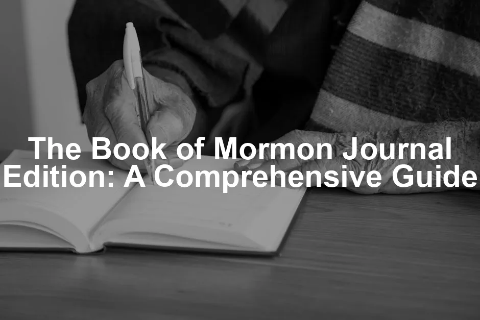The Book of Mormon Journal Edition: A Comprehensive Guide