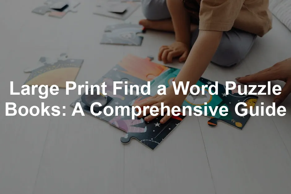 Large Print Find a Word Puzzle Books: A Comprehensive Guide