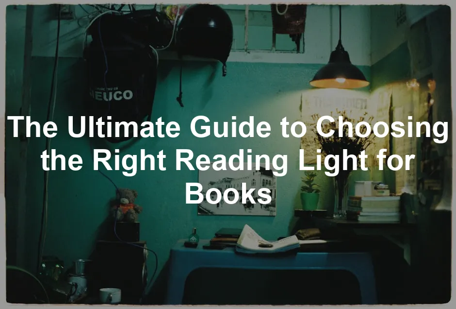 The Ultimate Guide to Choosing the Right Reading Light for Books