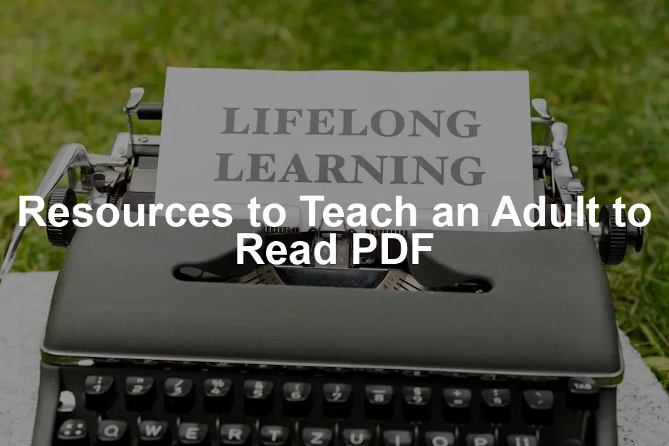Resources to Teach an Adult to Read PDF