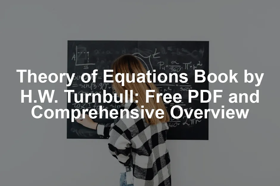 Theory of Equations Book by H.W. Turnbull: Free PDF and Comprehensive ...
