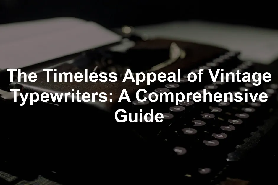 The Timeless Appeal of Vintage Typewriters: A Comprehensive Guide