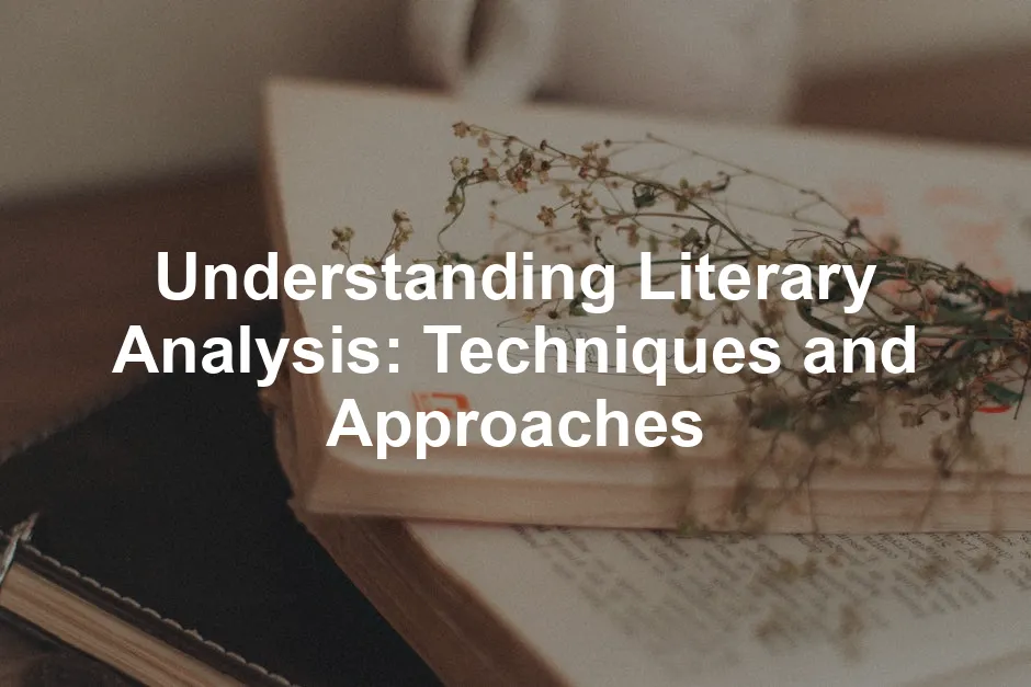 Understanding Literary Analysis: Techniques and Approaches